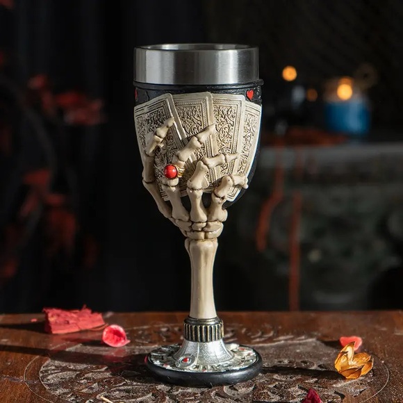 Dining | Skeleton Hand Goblet With Red Accents | Poshmark